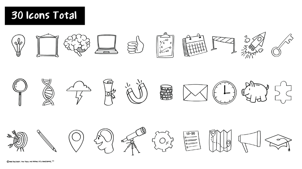 Fundamental Icons for Visual Notes - Practice Sheets and Icons - Pack #1