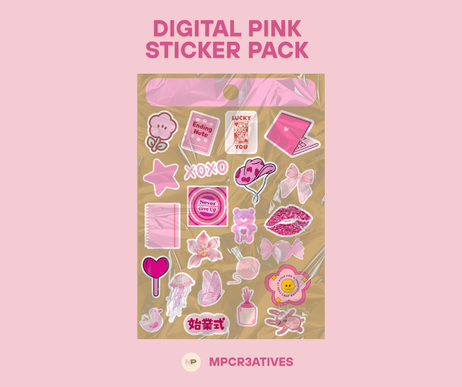 DIGITAL PINK STICKER PACK - FILE II ࣪ 𓍯 BY MPCR3ATIVES