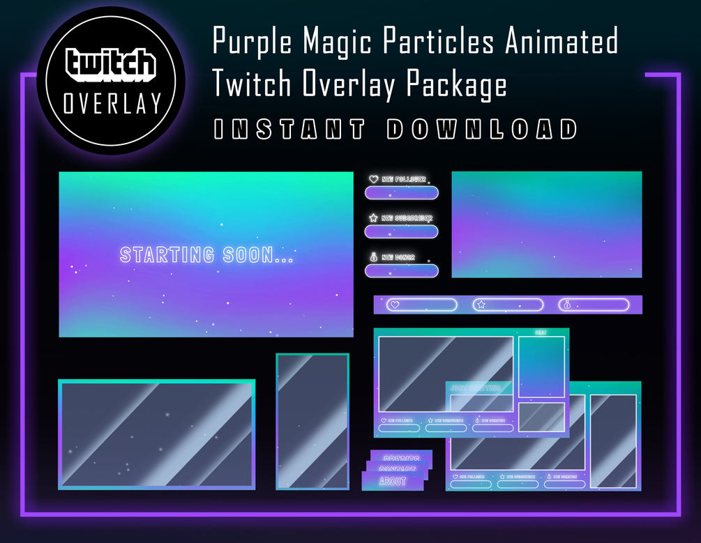 Twitch Overlay Package - Magic Particles Twitch Streaming Package ...