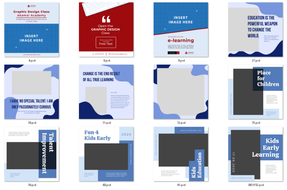 School-Themed Social Media PSD Templates Pack