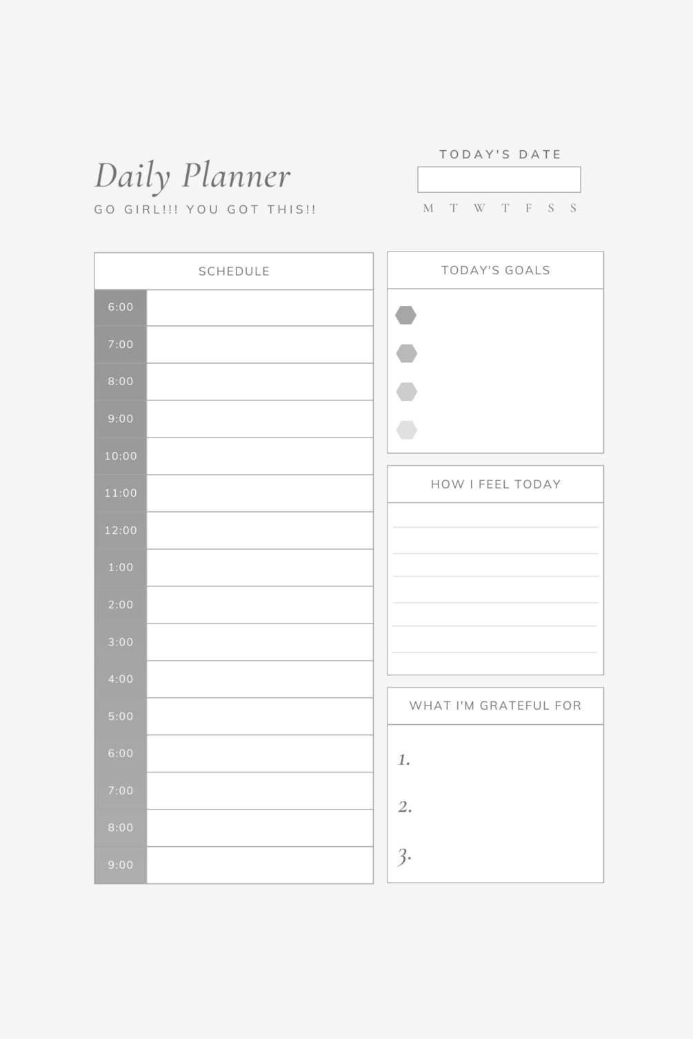 KDP Daily Planner Interior