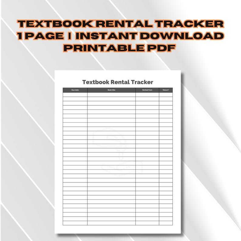 Textbook Rental Tracker
