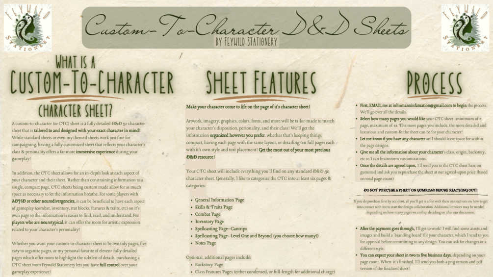 Custom-To-Character D&D Sheet