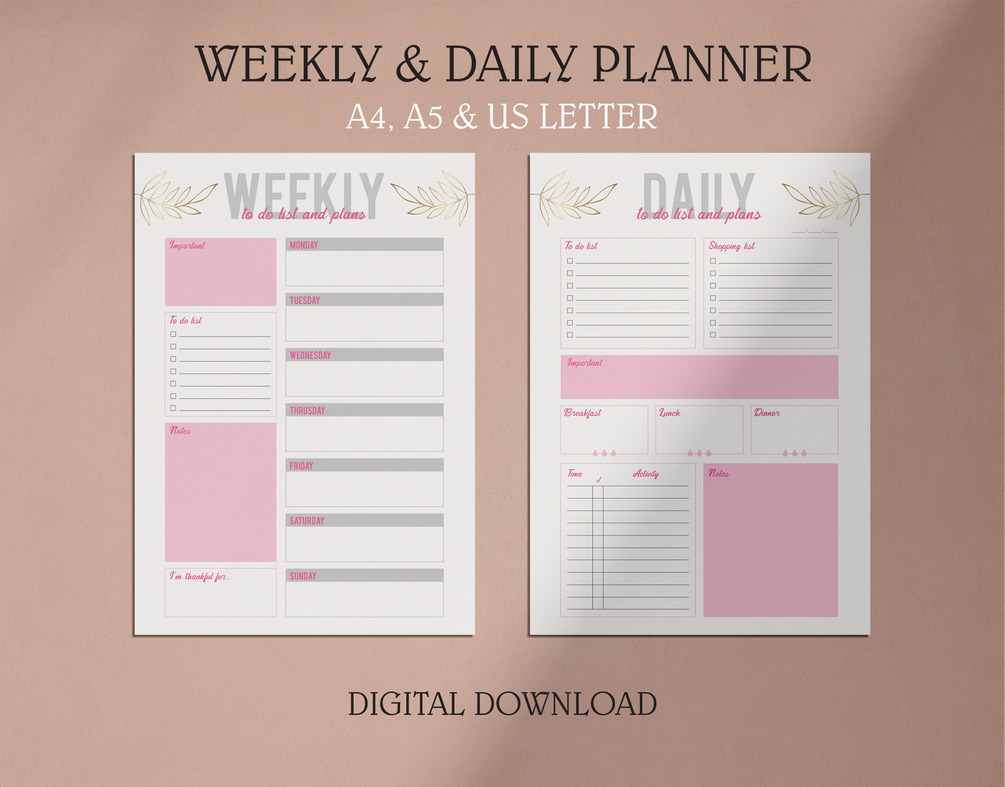 Daily planner Weekly planner Printable planner Digital planner Planner ...