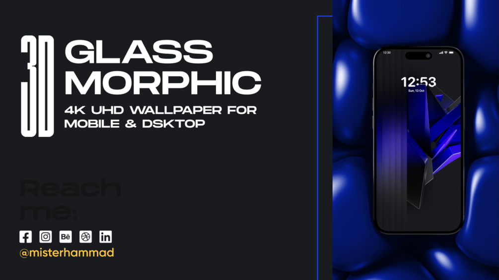 GlassMorphic 3D - 4K UHD Wallpaper by misterhammad