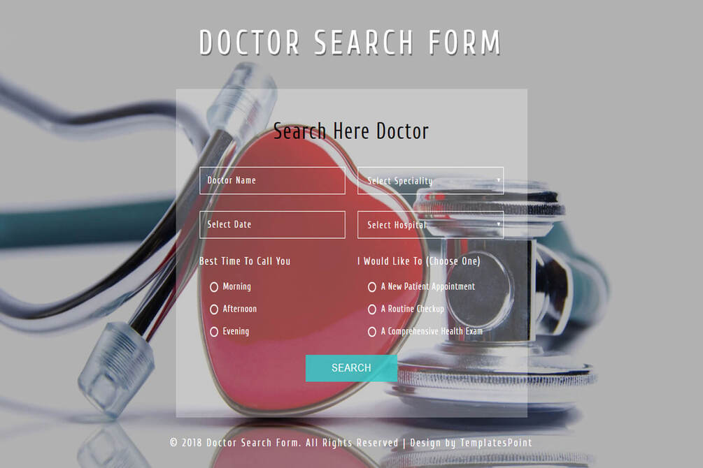 Doctor Search Form Flat Responsive Widget Template