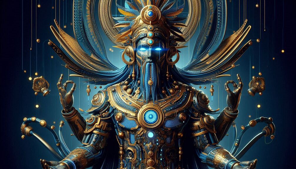 🌟 Divine Abstract Expressions: The Radiance of Lord Vishnu in Art 🌟