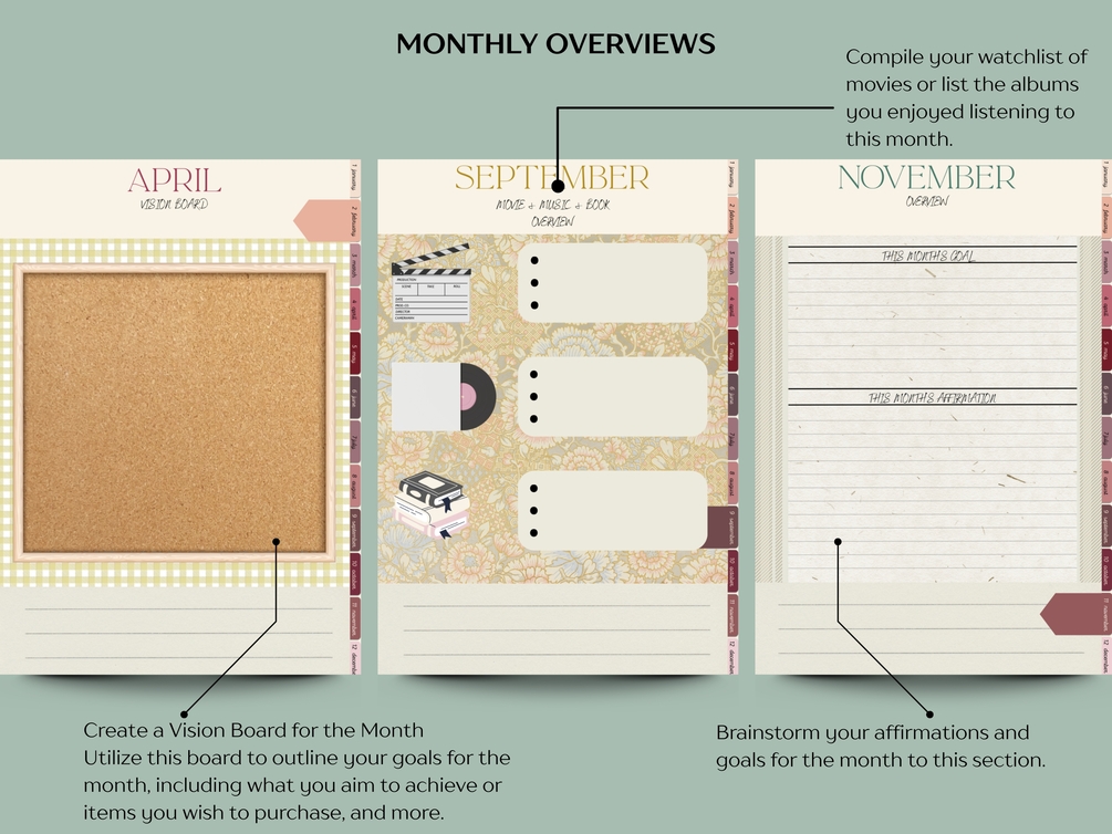 2025-2026 SIMPLISTIC VINTAGE YEARLY PLANNER
