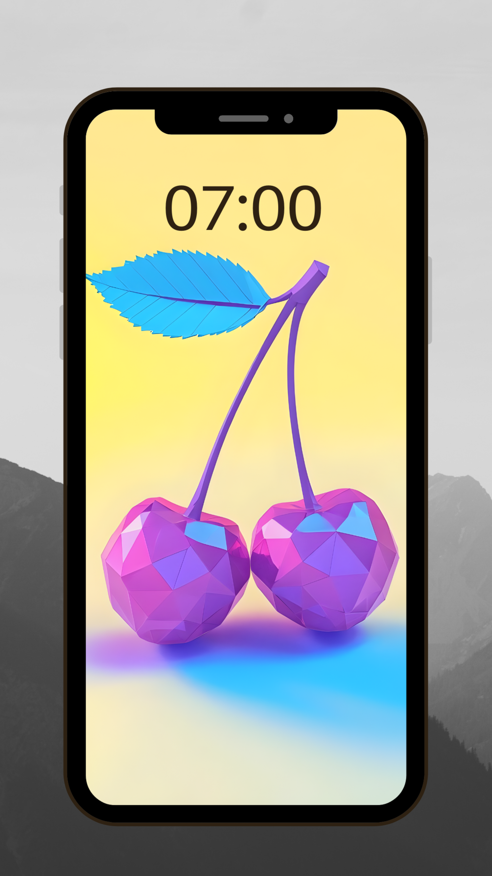Neon Cherries - Vibrant Aesthetic Phone Wallpaper