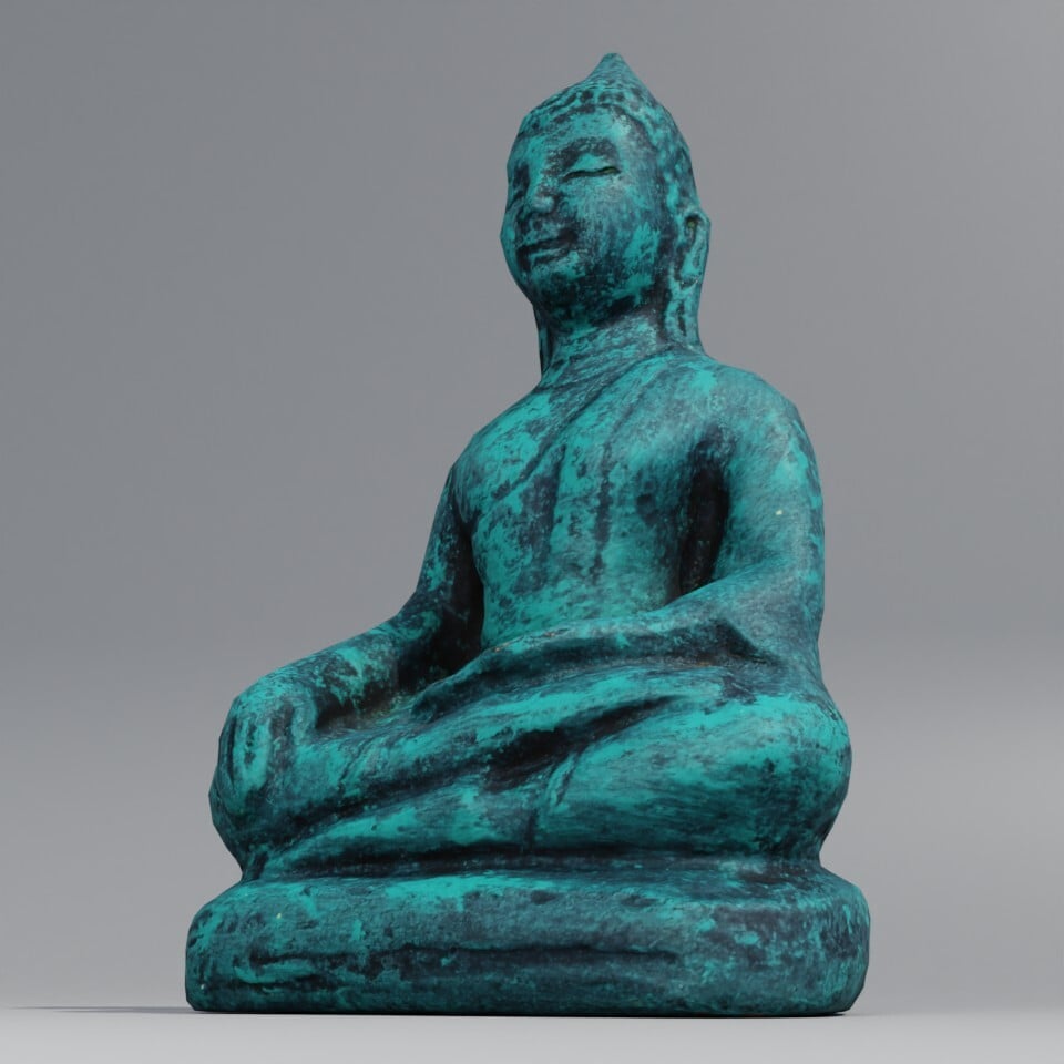 Ancient Buddha statue game ready 3D model