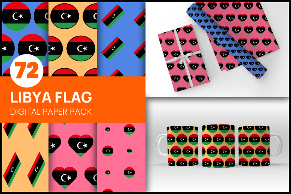 Libya Flag Seamless Patterns