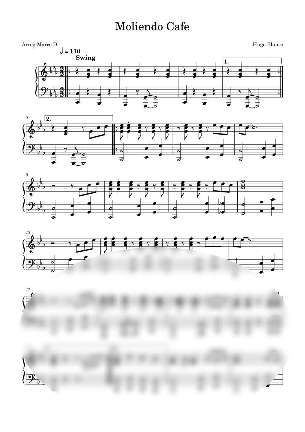 Moliendo Cafe | Hugo Blanco SHEET + MIDI