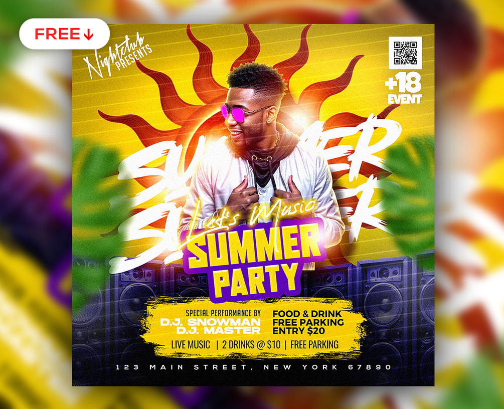 Summer DJ Party Poster