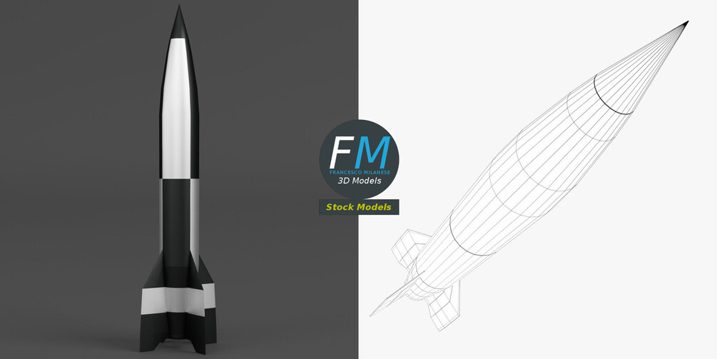 3D MODEL - V2 rocket missile
