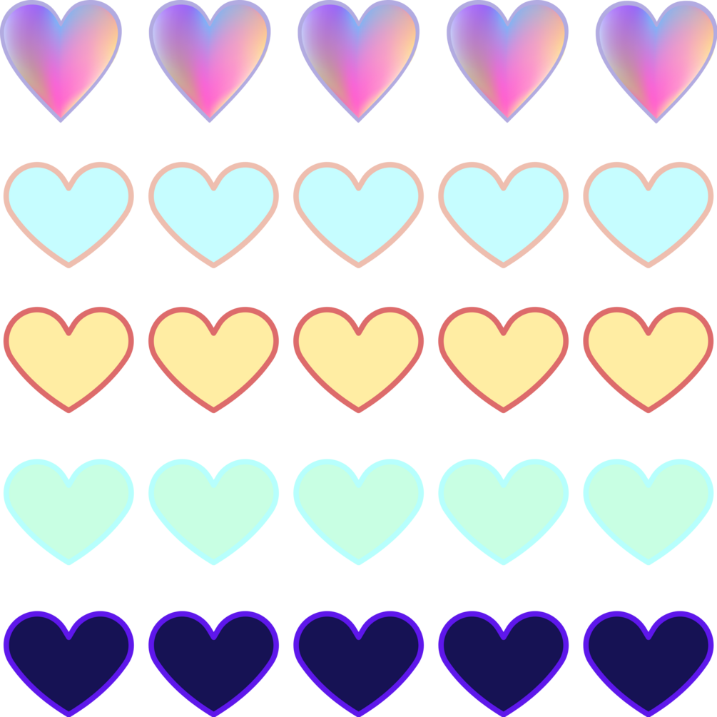 Multicolor Heart Ratings
