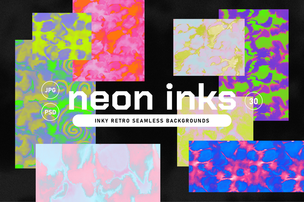 Neon Inks Retro Textures 7000px+