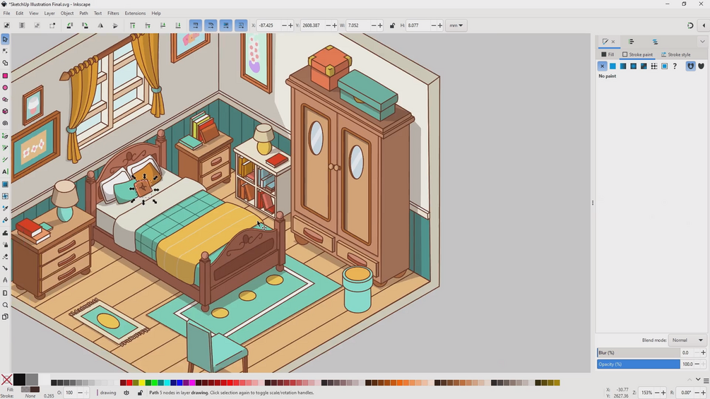 Isometric Art with SketchUp and Inkscape