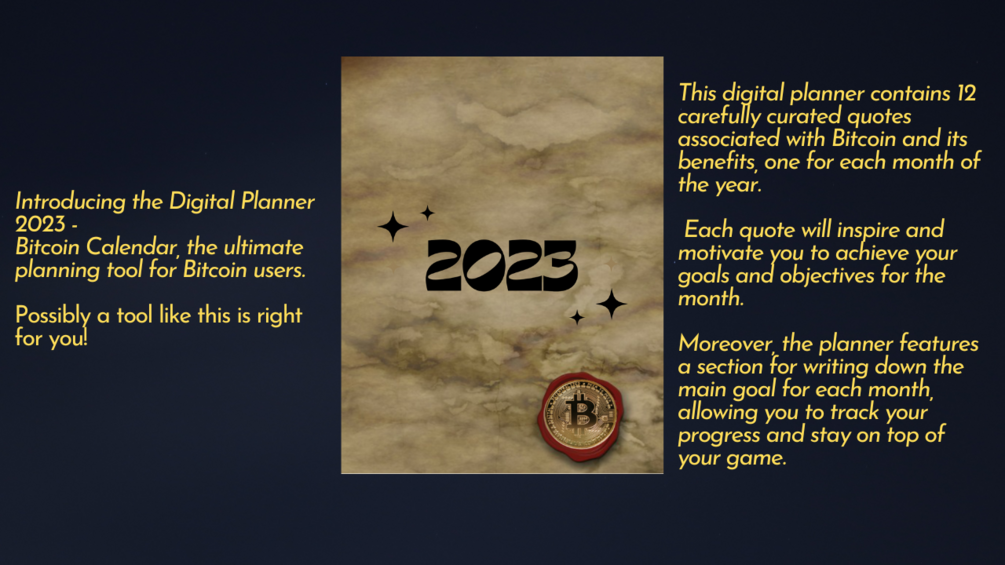 Digital Planner 2023 - Bitcoin Calender