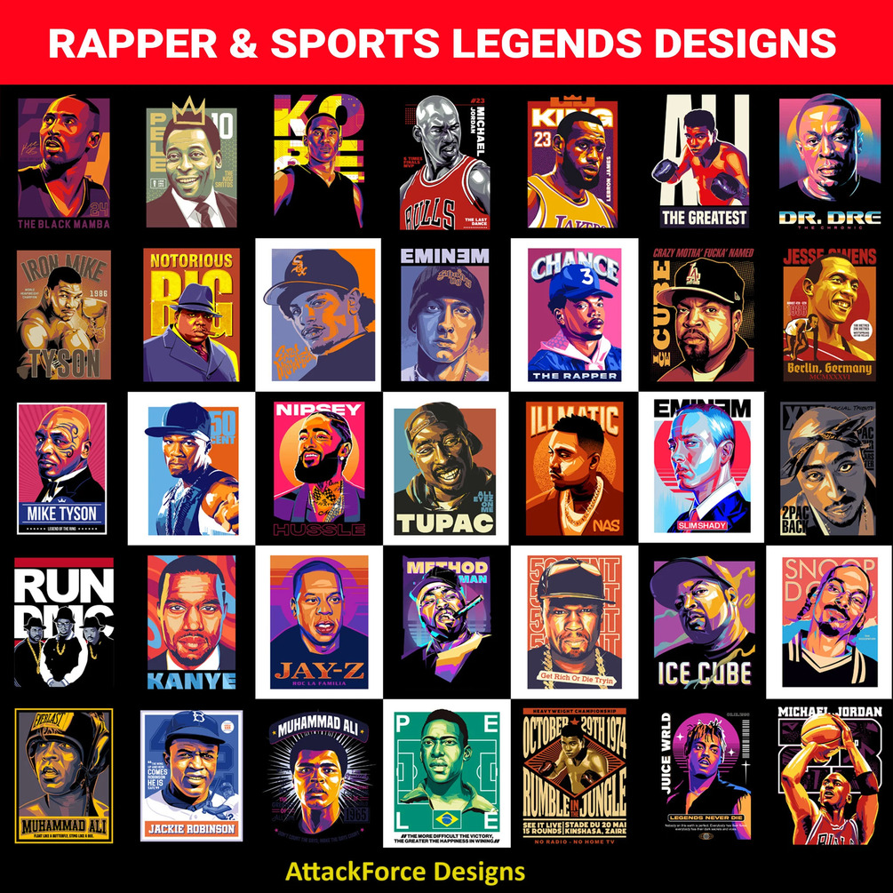 Rapper & Sports Legends Designs T-shirts Rapper T-shirts Sports t ...