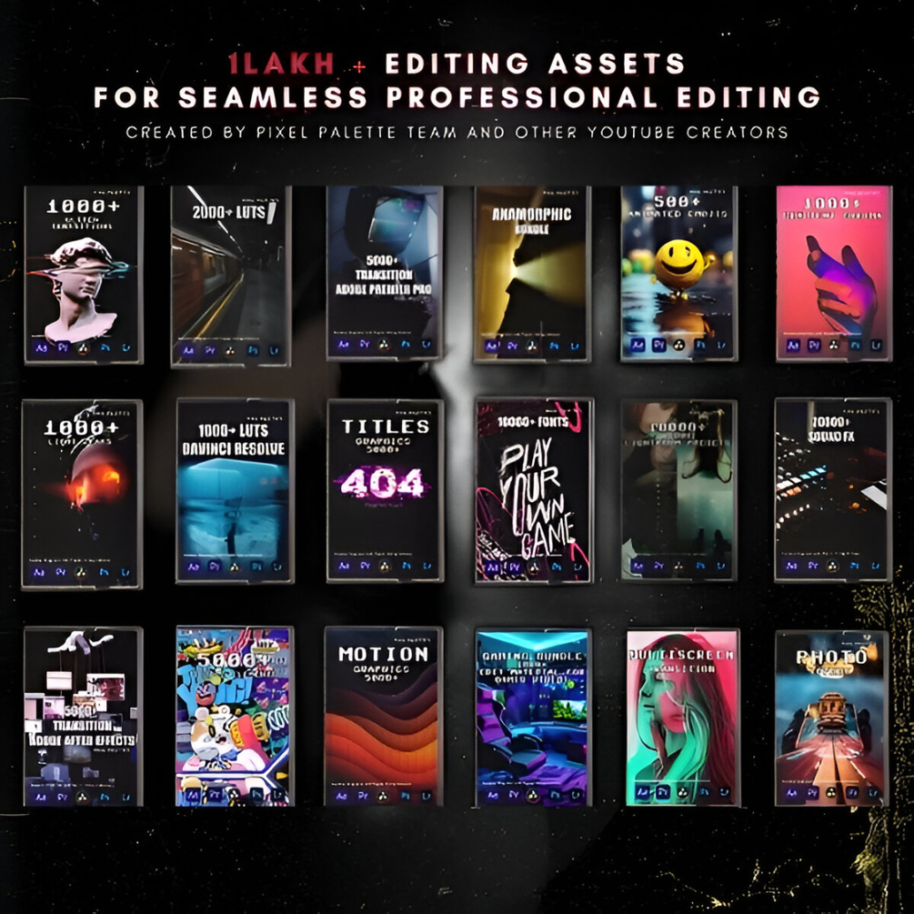 100GB+ Editing Bundle 2025-2026 Edition (10K+ EDITING ASSETS)