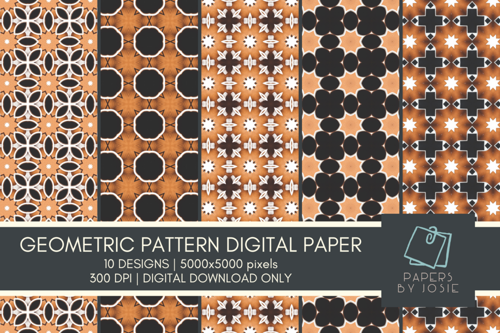 Choco Brown Geometric Pattern Digital Paper