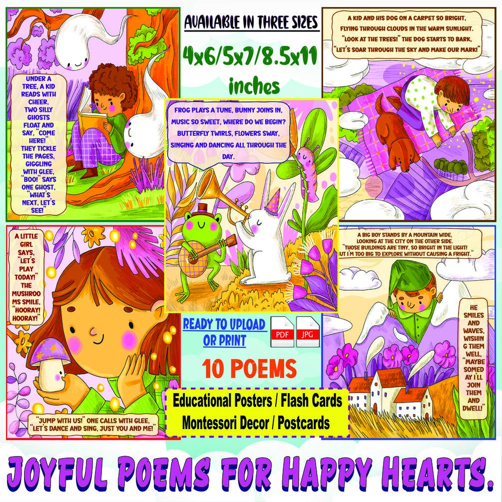 Joyful Poems for Happy Hearts Flashcards.