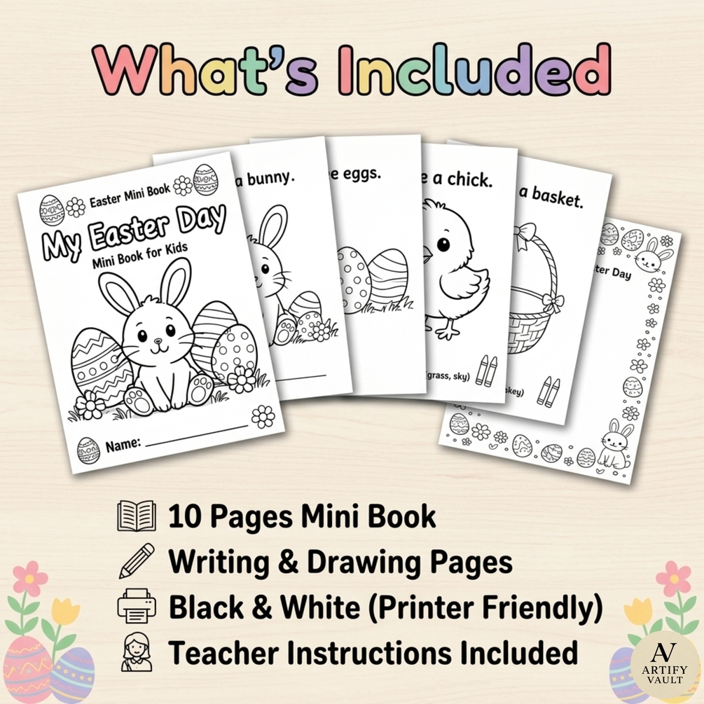 Easter Mini Book Printable (Pre-K to Grade 2) – No Prep Activity Pack