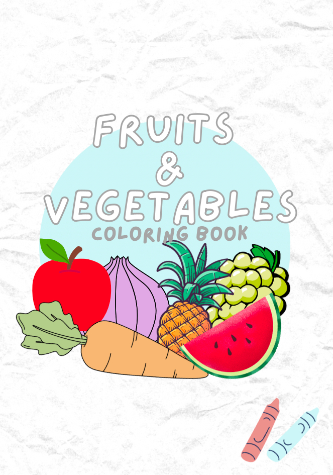Fruit and vegetables coloring book
