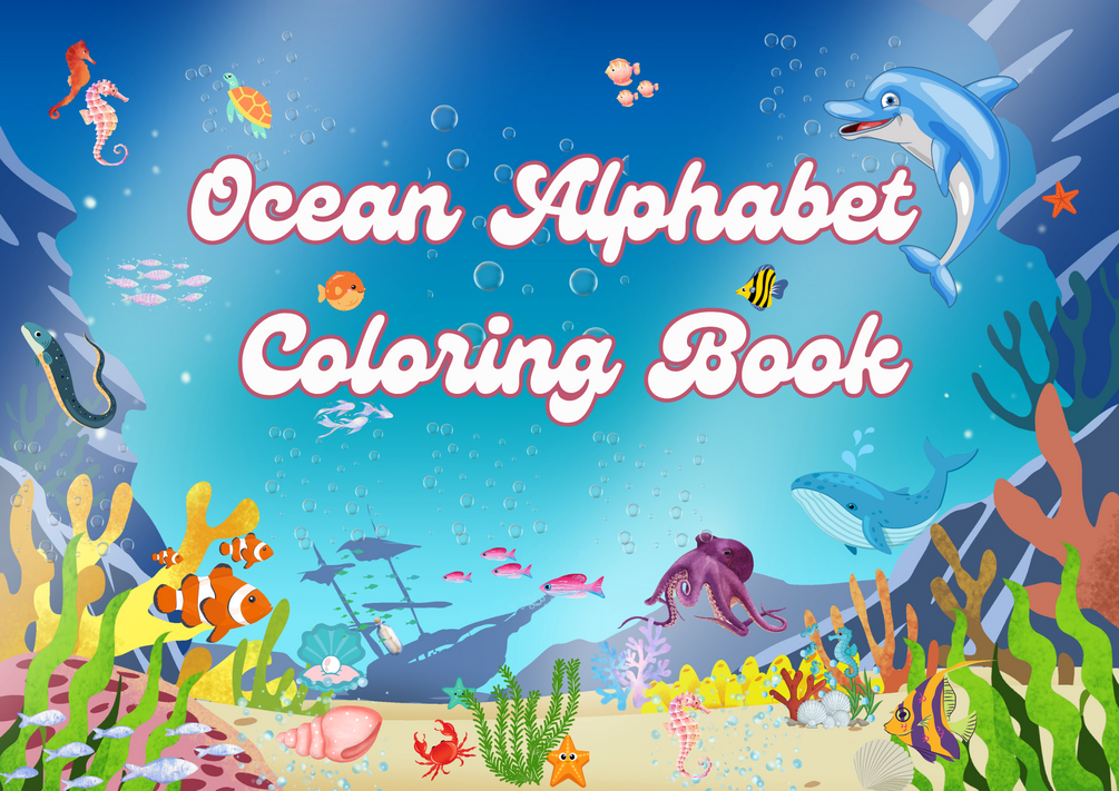 Ocean Alphabet Coloring Book