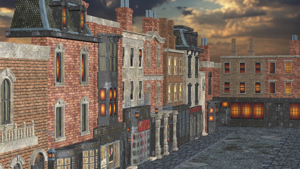 London Victorian Era Street Environment For Blender Low Poly 3D Model