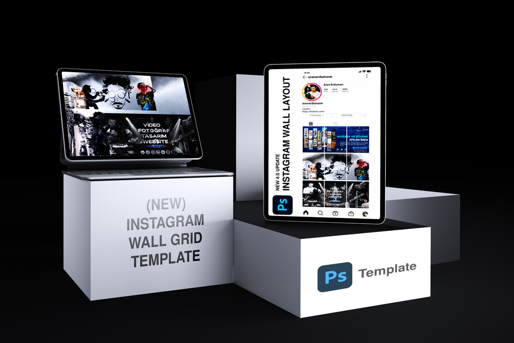 NEW Instagram Grid Layout PSD Template