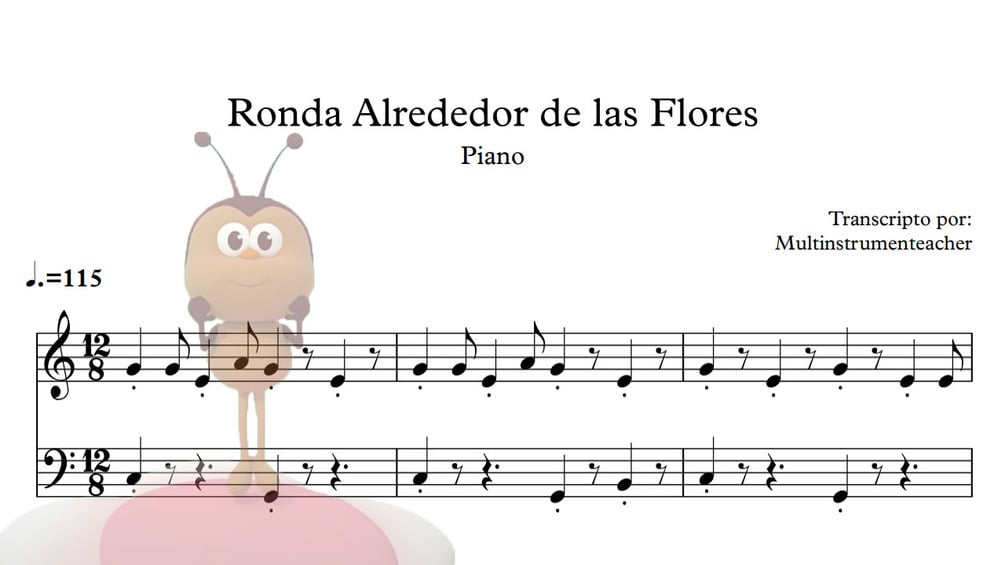 Ronda Alrededor de las Flores - Partitura para piano