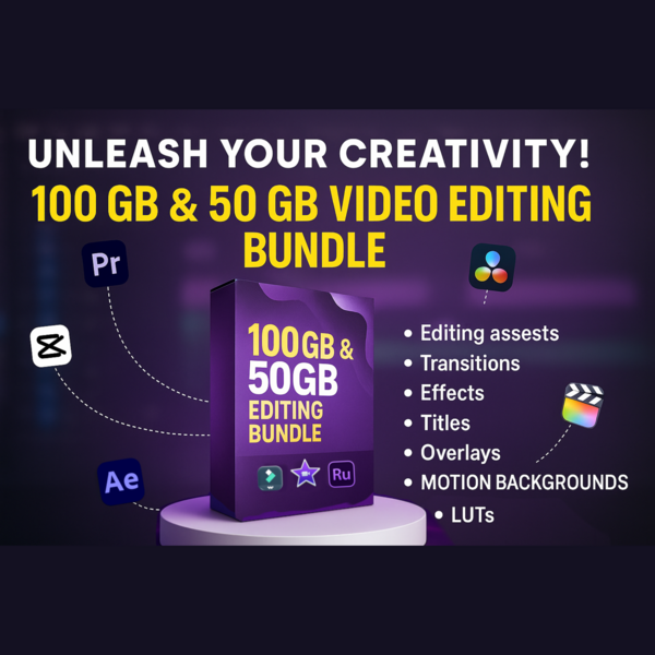 100GB + 50GB Ultimate Video Editing Bundle for Mobile & PC – LUTs ...