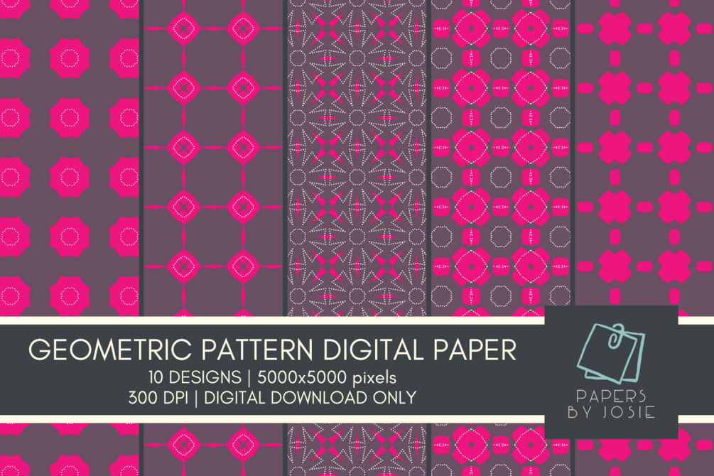Dark Pink Combo Geometric Pattern Digital Paper