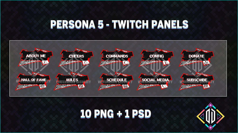 Persona 5 - Twitch Panels [11 files]