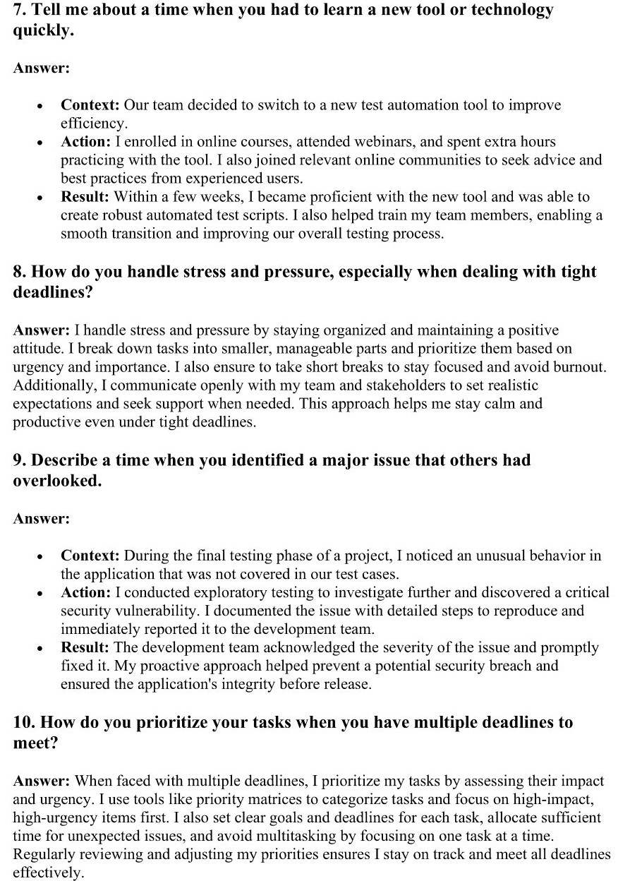 6 PDFs containing ALL Types of Most Asked Interview Q&A (Scenario-Based ...