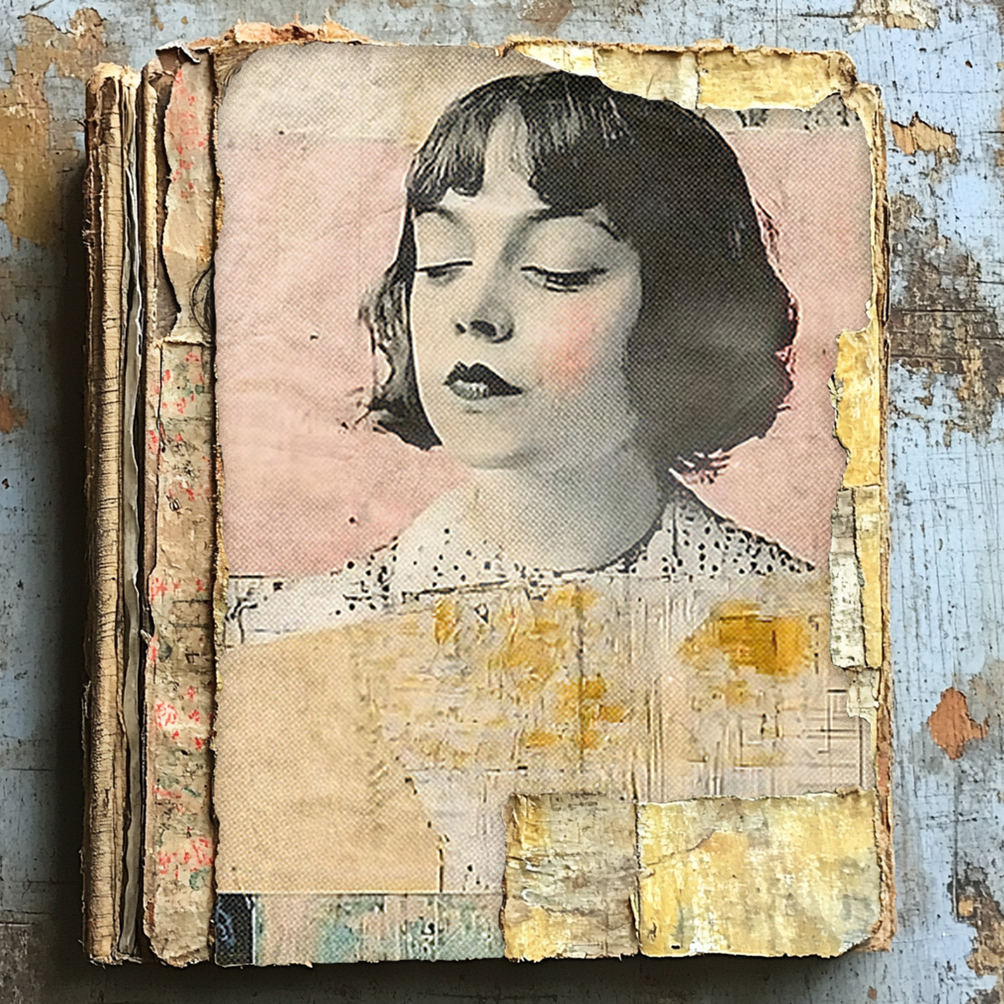 18 pc Collage Young Lady in Pastel Colors Patterns Printable Junk ...