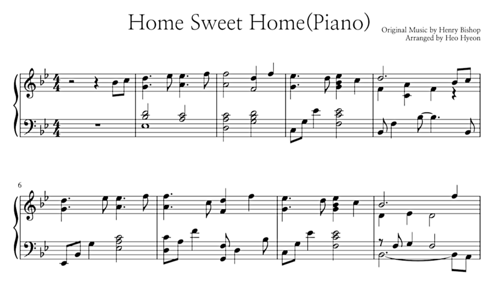 [Free]Home Sweet Home - PDF Sheet Music(Arranged by Hoponel)