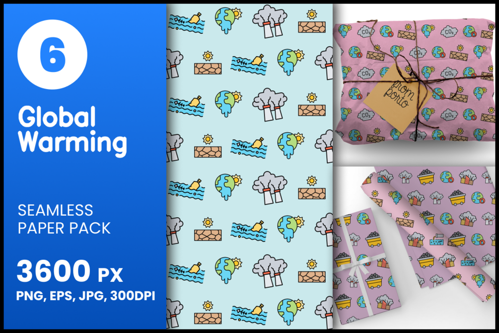 Global Warming 6 Seamless Patterns