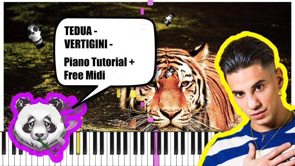 TEDUA - VERTIGINI - MIDI MANO DESTRA E MANO SINISTRA GRATIS + SPARTITO + SYNTHESIA MIDI FILE + WAV