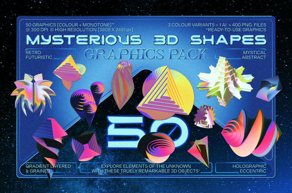 Mysterious 3D Shapes Graphics Pack