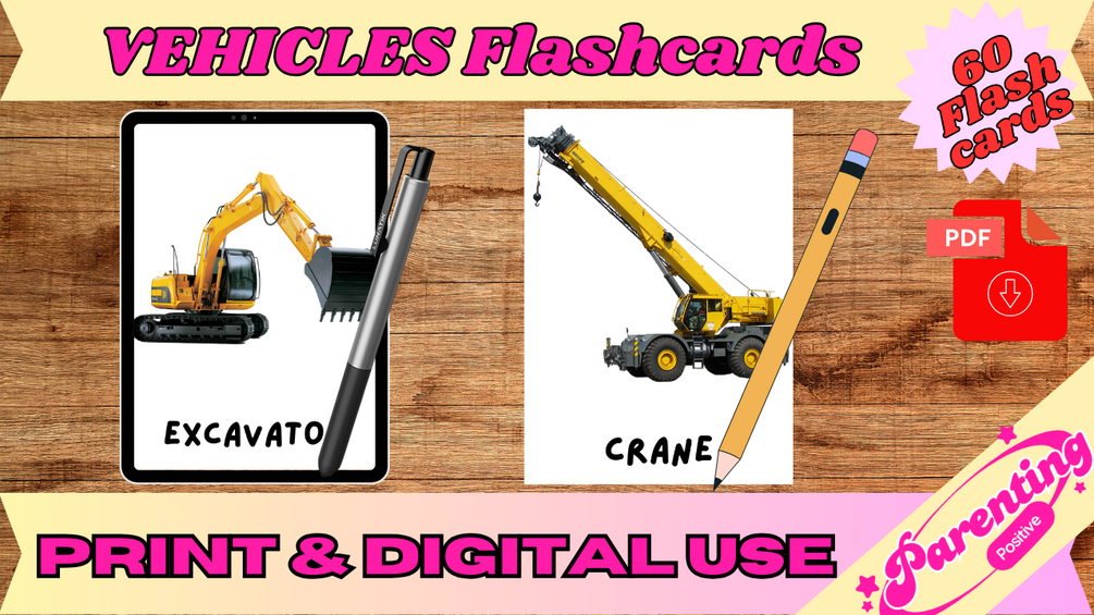 VEHICLES • 60 Montessori Cards • Flash Cards Nomenclature FlashCards ...