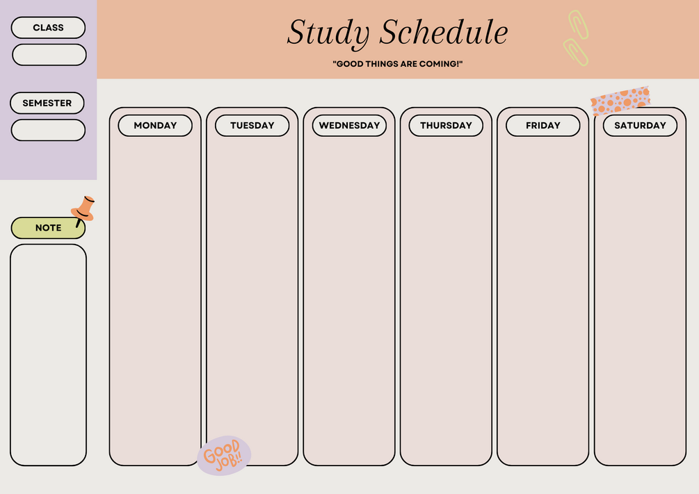 Study Schedule 1