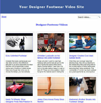 Designer Footwear Video Site Builder