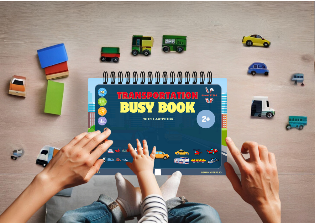 [BunnySteps] Printable Transportation Busy Book, DIY, With 5 Activities ...