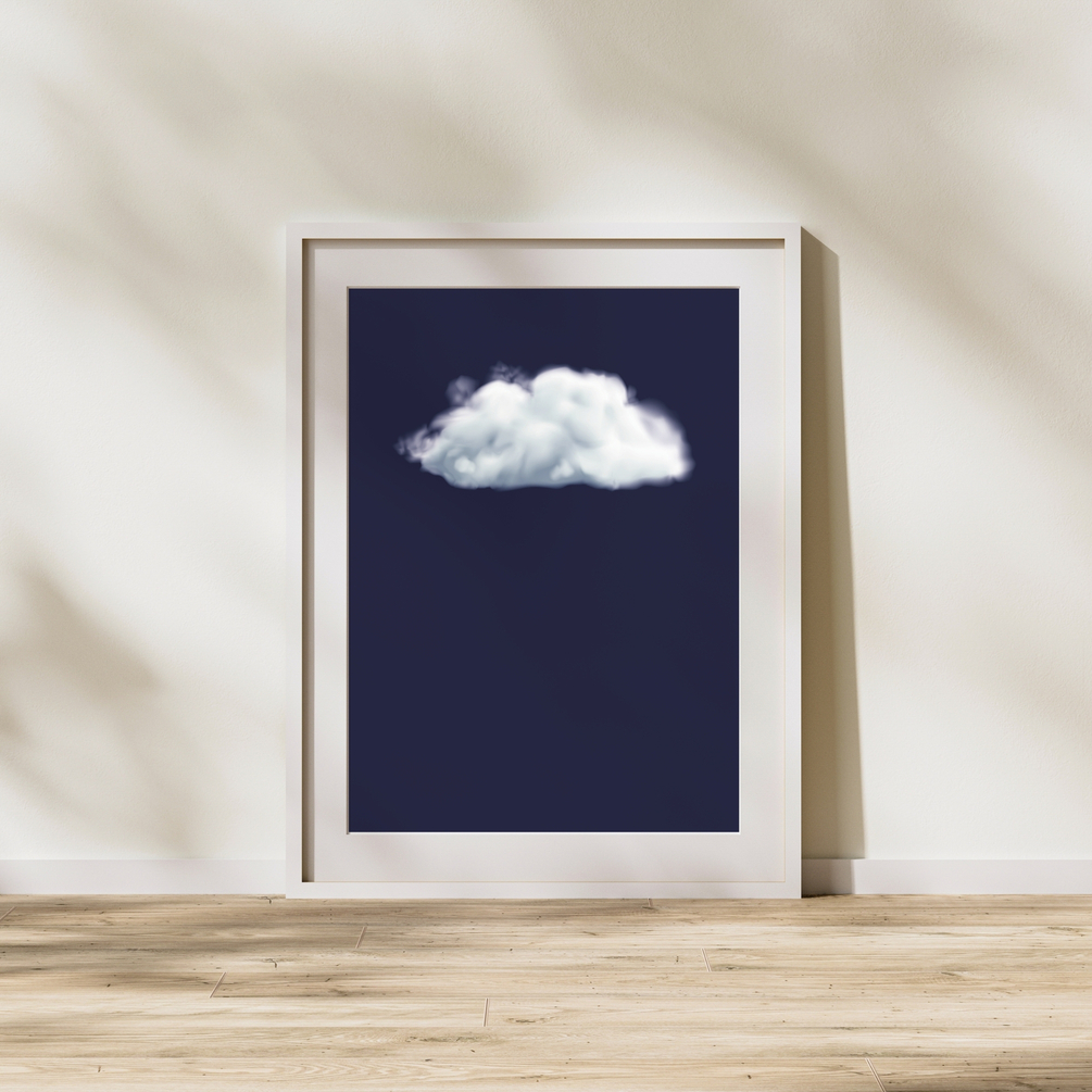 Minimal Cloud Print, Wall Art, Printable Artwork, Digital Download