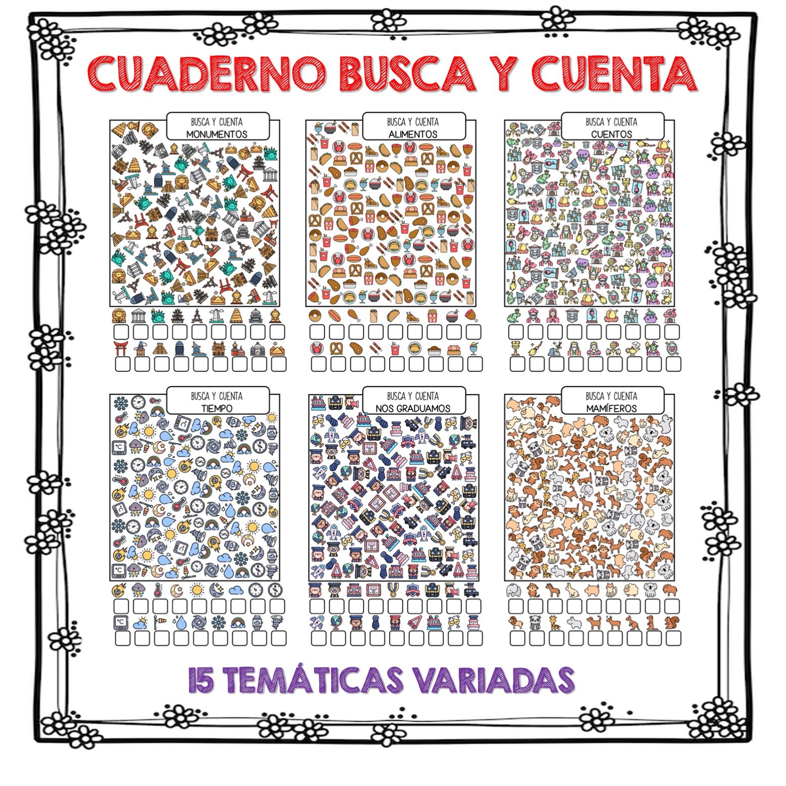 SUPER CUADERNO DE TABLEROS BUSCA Y CUENTA - TIENDA ORIENTACIÓN ANDÚJAR