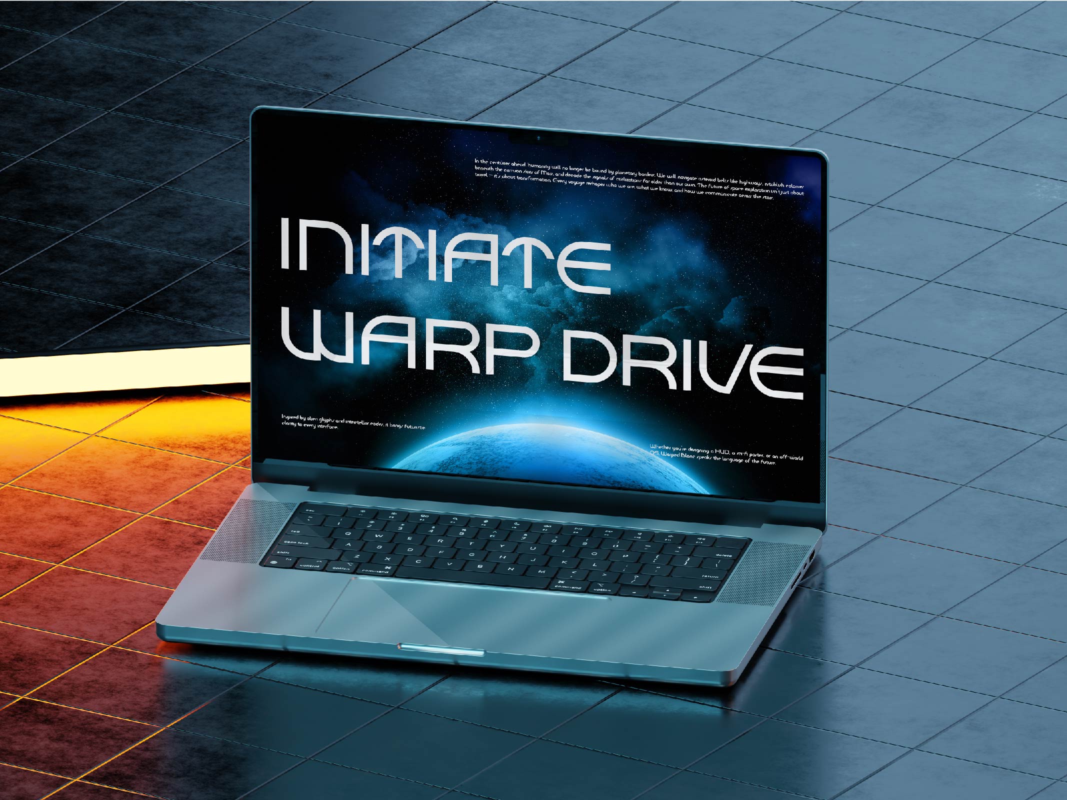 Warped Blanc – Futuristic Space Display Font