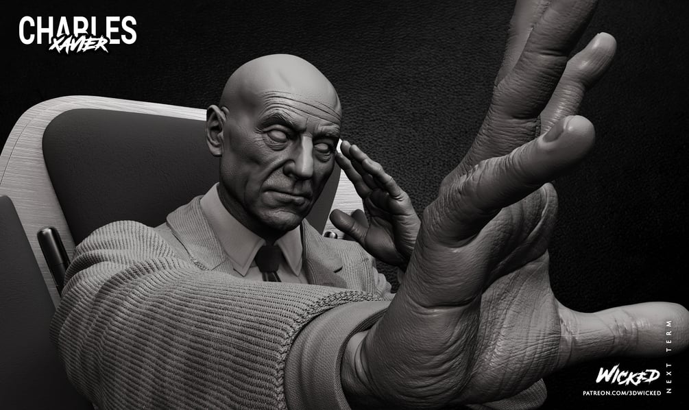 Wicked Marvel Charles Xavier Sculpture: Tested and ready for 3d printing