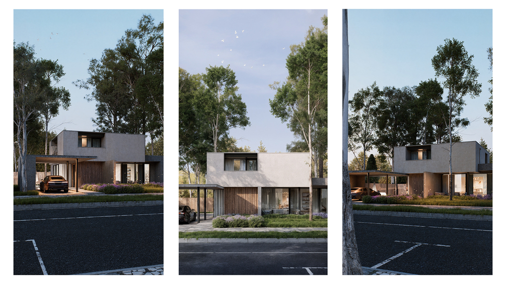 🏡 D5 Render Exterior Scene – Modern House (Day & Evening)